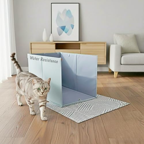 Extra Large Cat Litter Box Enclosure with Litter Mat, Open Top High ...
