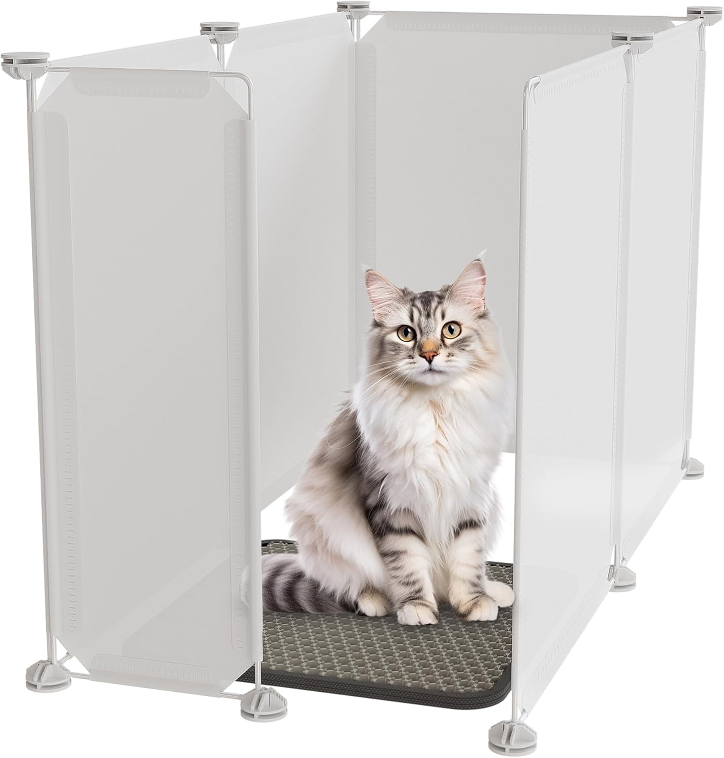 Extra Large Cat Litter Box Enclosure Splash Guard, Hidden Cat Litter ...