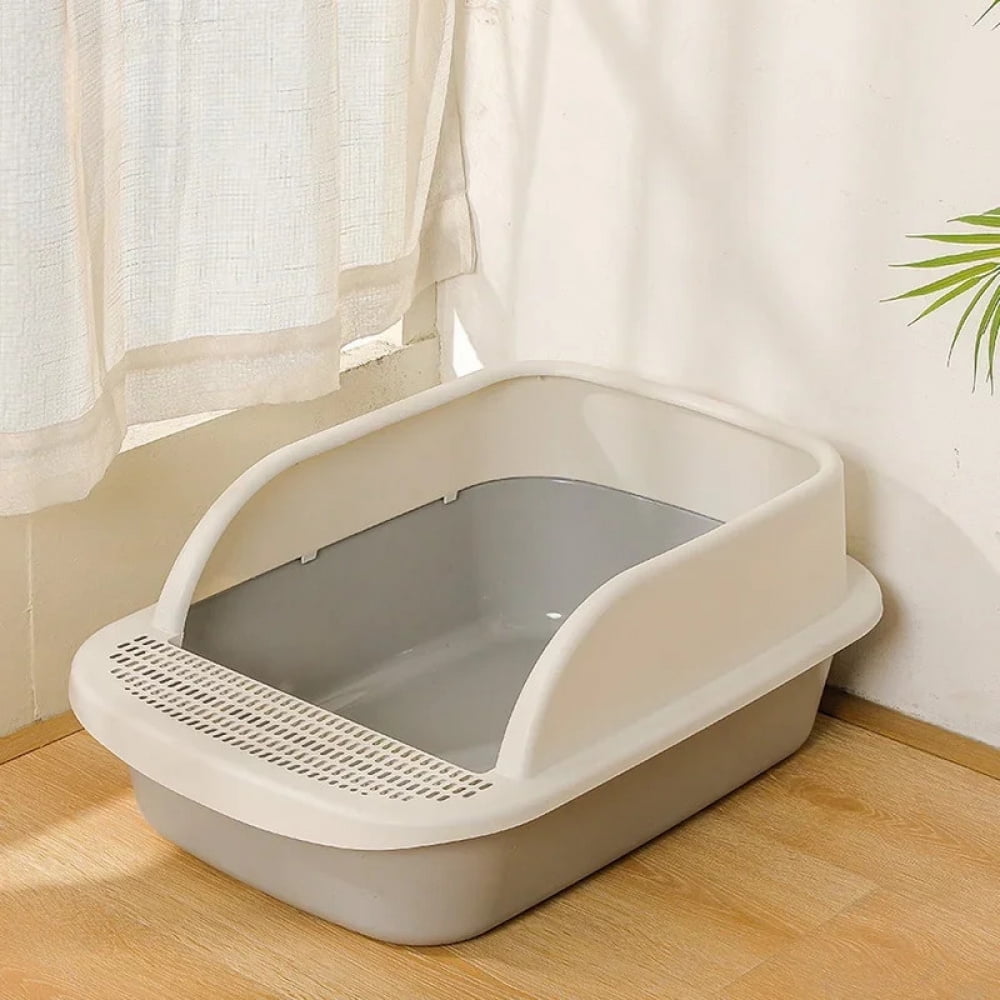 Extra Large Cat Litter Box Pet Bedpans Semi Closed Kitty Litter Pan ...