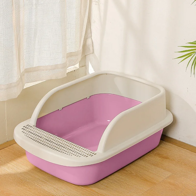 Extra Large Cat Litter Box Pet Bedpans Semi Closed Kitty Litter Pan ...