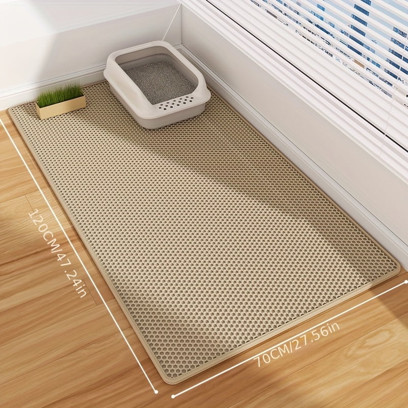 Extra Large Cat Litter Mat - Double Layer with Odor-Control Pockets ...