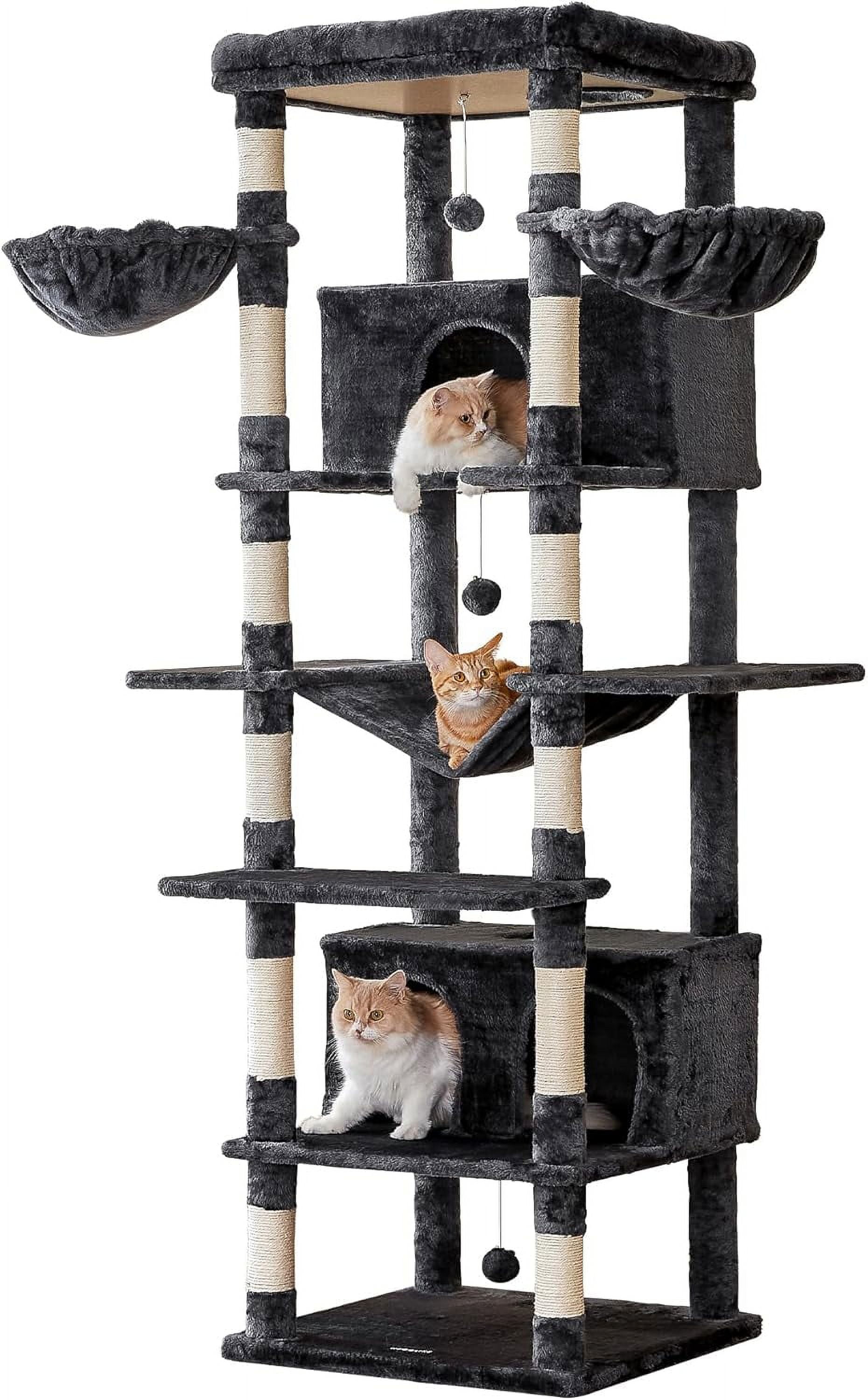 Extra Large Cat Tree, 77.6-Inch Tall Cat Tower for Indoor Cats with 2 ...