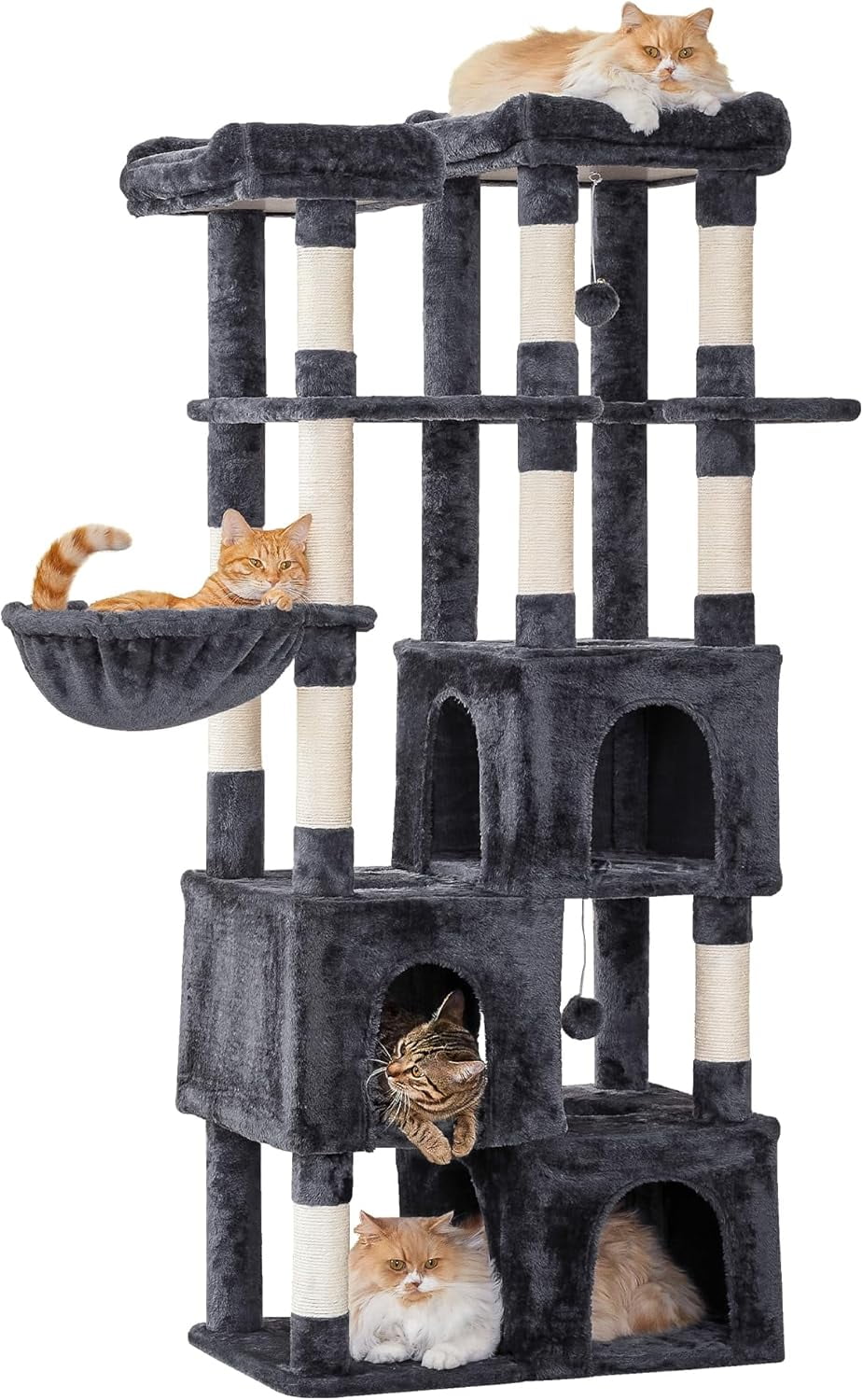 Extra Large Cat Tree for Indoor Cats, 70.1-Inch Tall Cat Tower with 3 ...