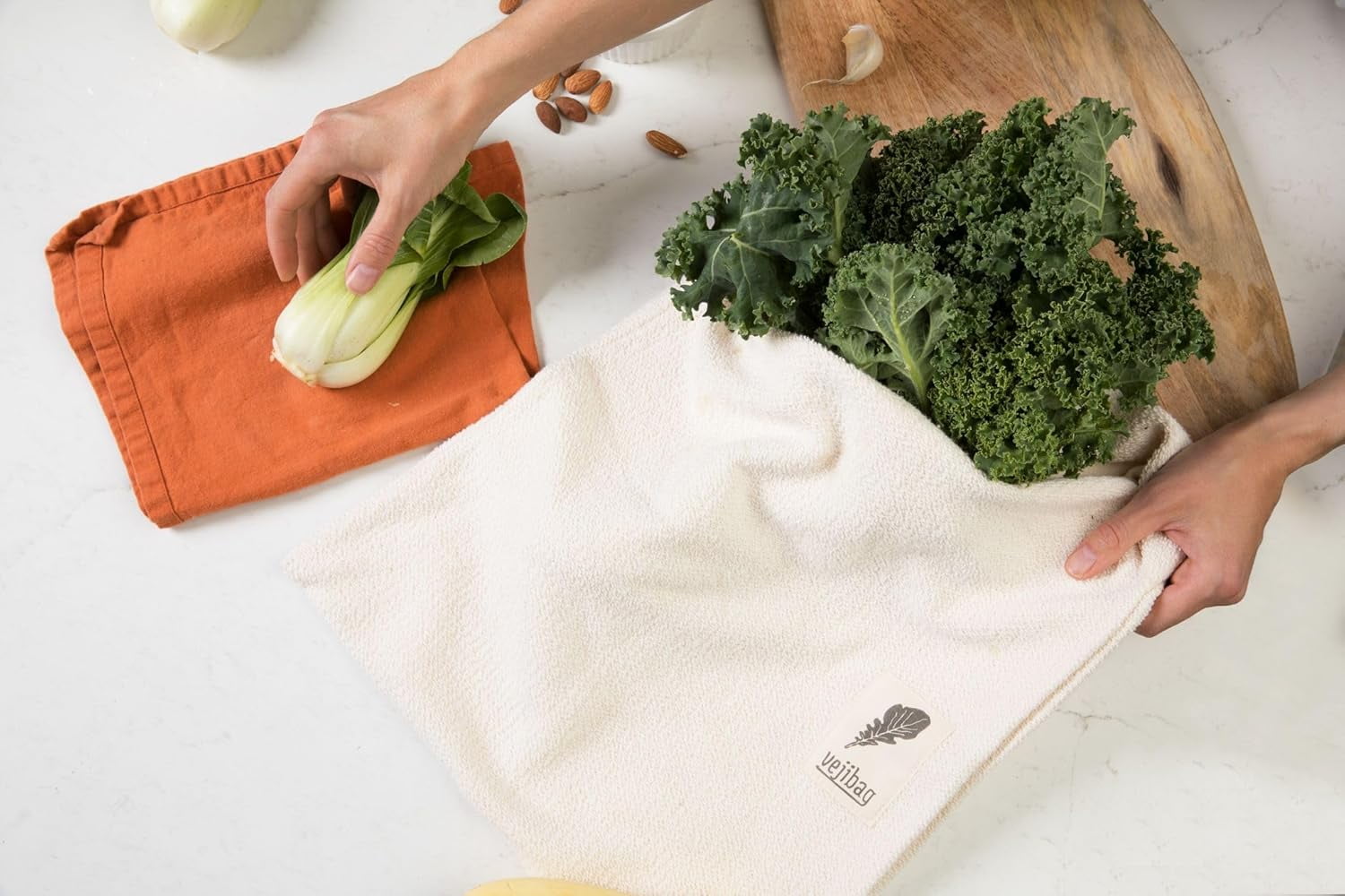 Extra Large | Certified Organic Cotton Vegetable Crisper Bags | Produce ...