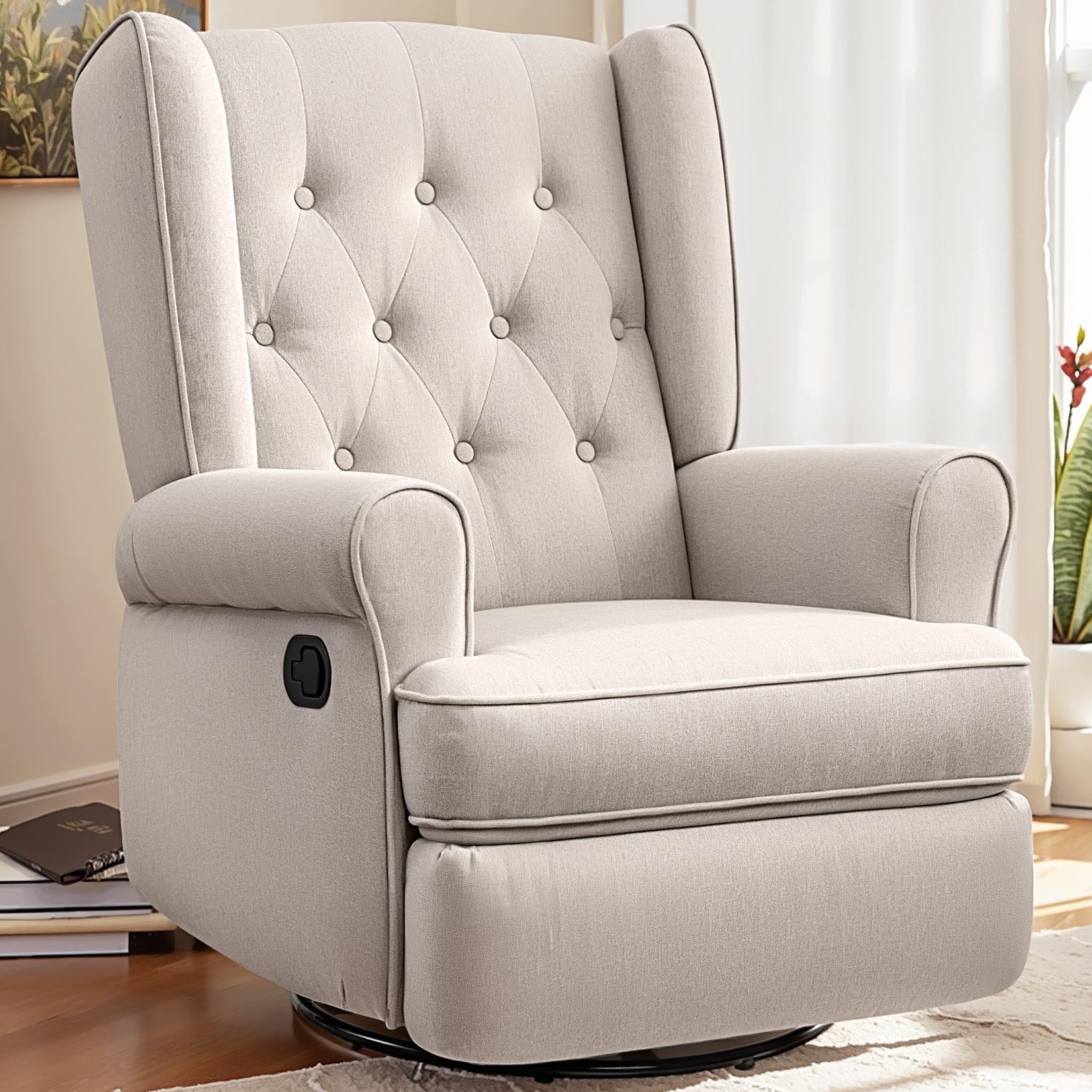 COOLHUT Swivel Glider Recliner Chair, Rocking Chair with Ergonomic ...