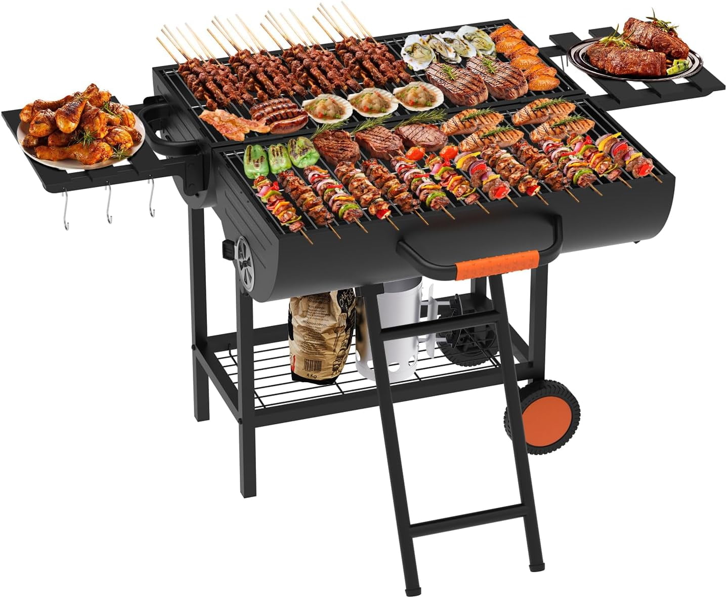 Extra Large Charcoal Barbecue Grill, 871 Square Inches Cooking Space ...
