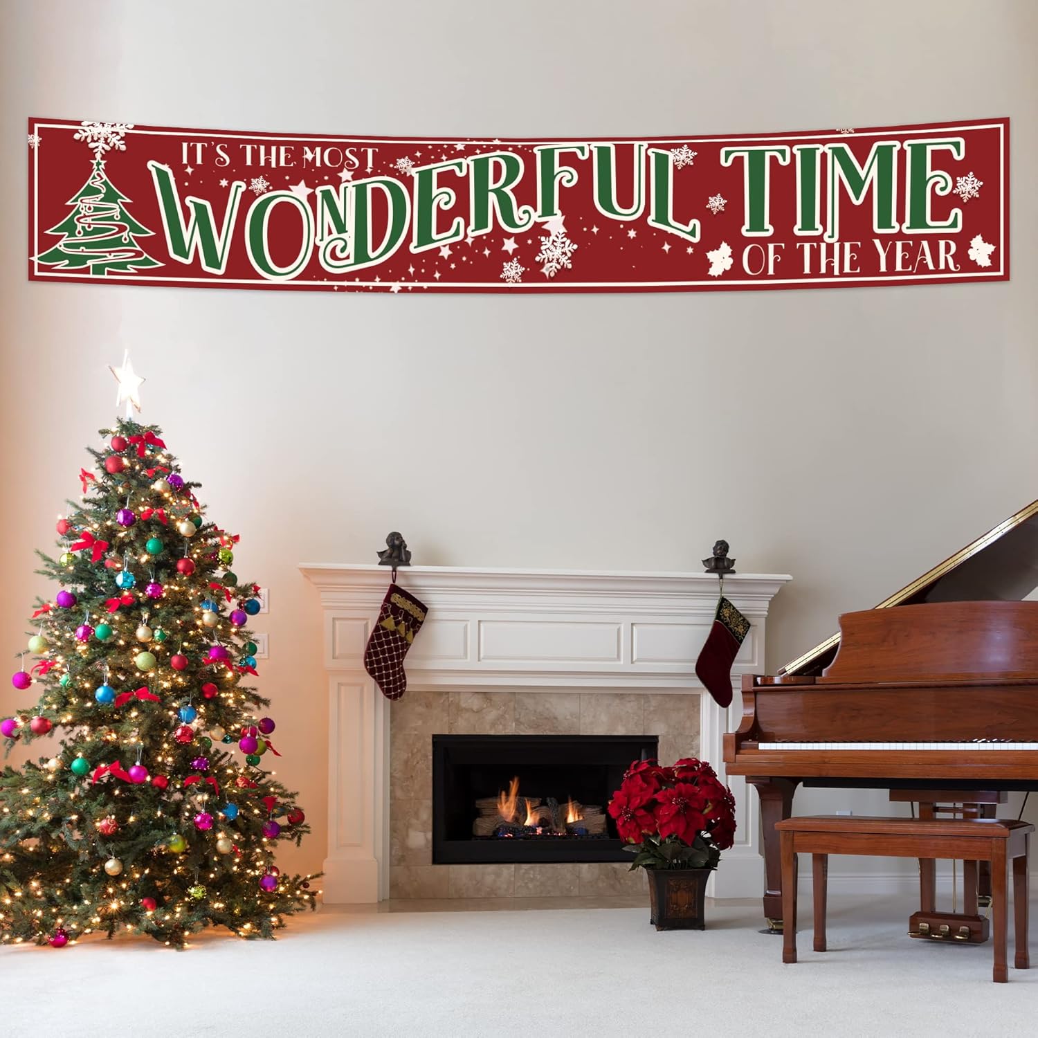 Extra Large Christmas Banner Decorations Yard Sign Party Décor It's The ...