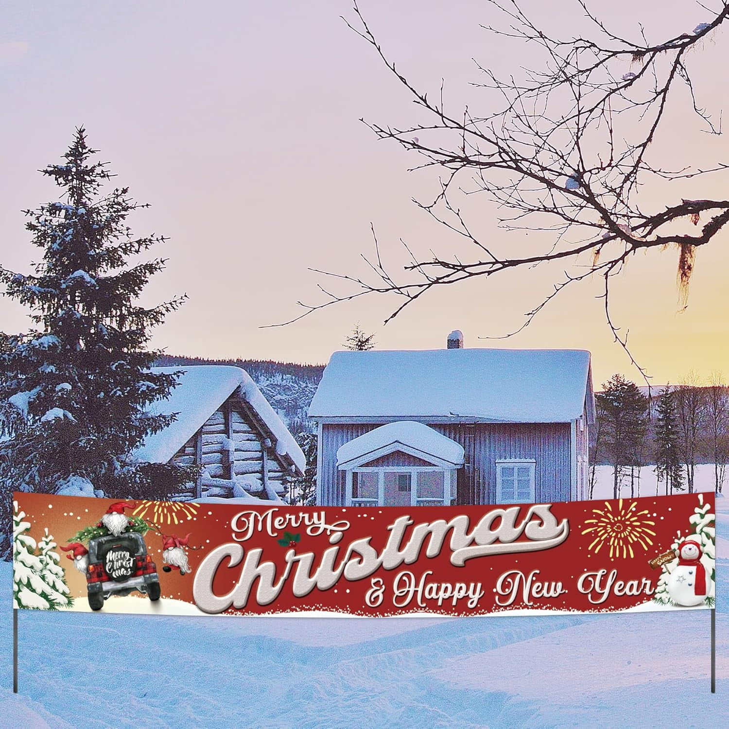 Extra Large Christmas Banner Decorations Yard Sign Party Décor Merry ...
