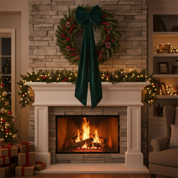 Extra Large Christmas Bow – Satin Ribbon Tree Topper with 47 Inch Long ...