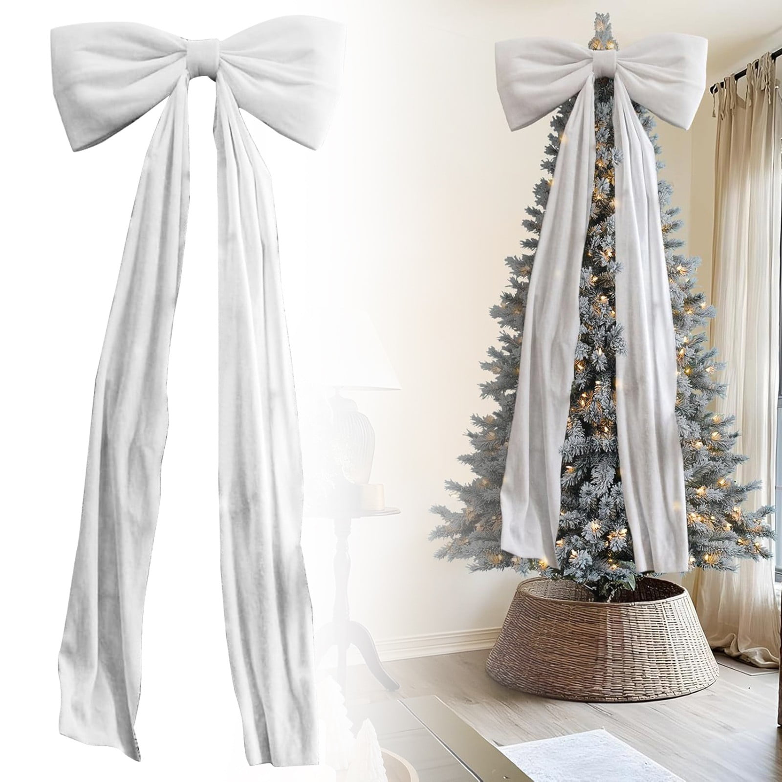 Extra Large Christmas Velvet Bow Tree Toppe, Christmas Bow Ornament ...