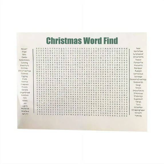 Extra-Large Christmas Word Search Poster, 36"X24" Fun Family Wall Game ...