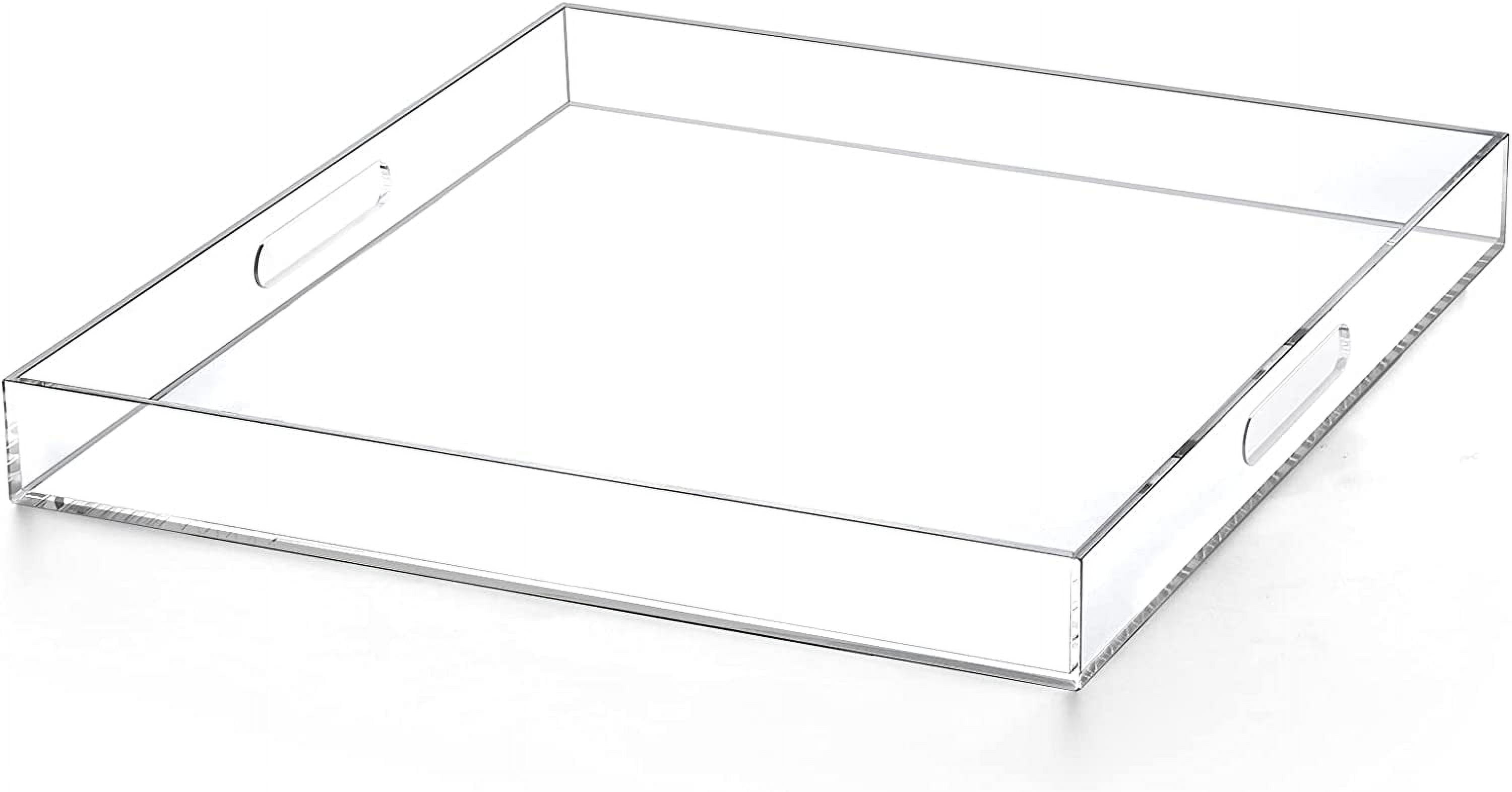 Extra Large Clear Modern Tray with Cutout Handles 22x22 Inch Over-Sized ...