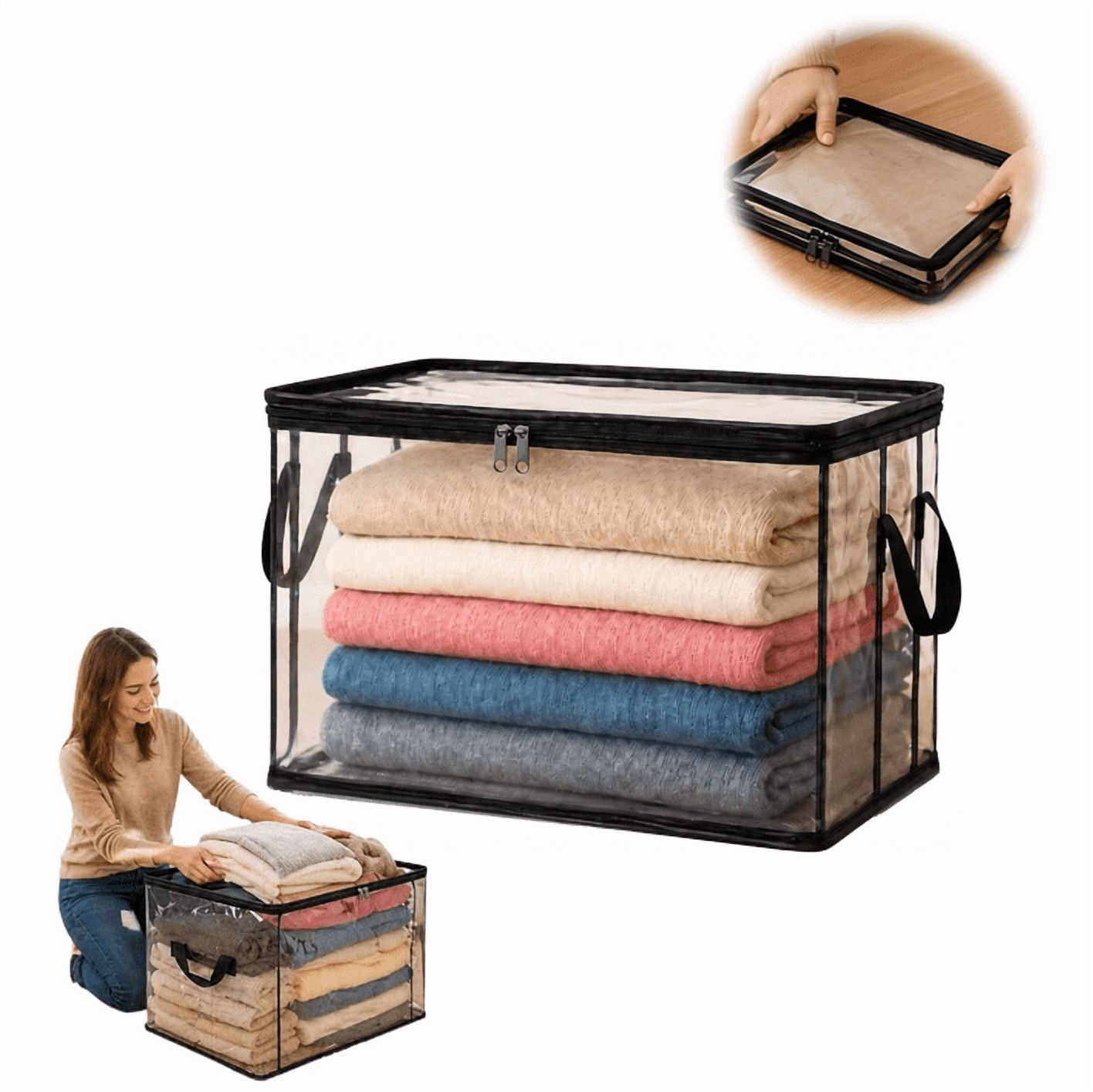 Extra Large Clear Pvc Storage Bags with Zipper Handles Heavy Duty Thick ...