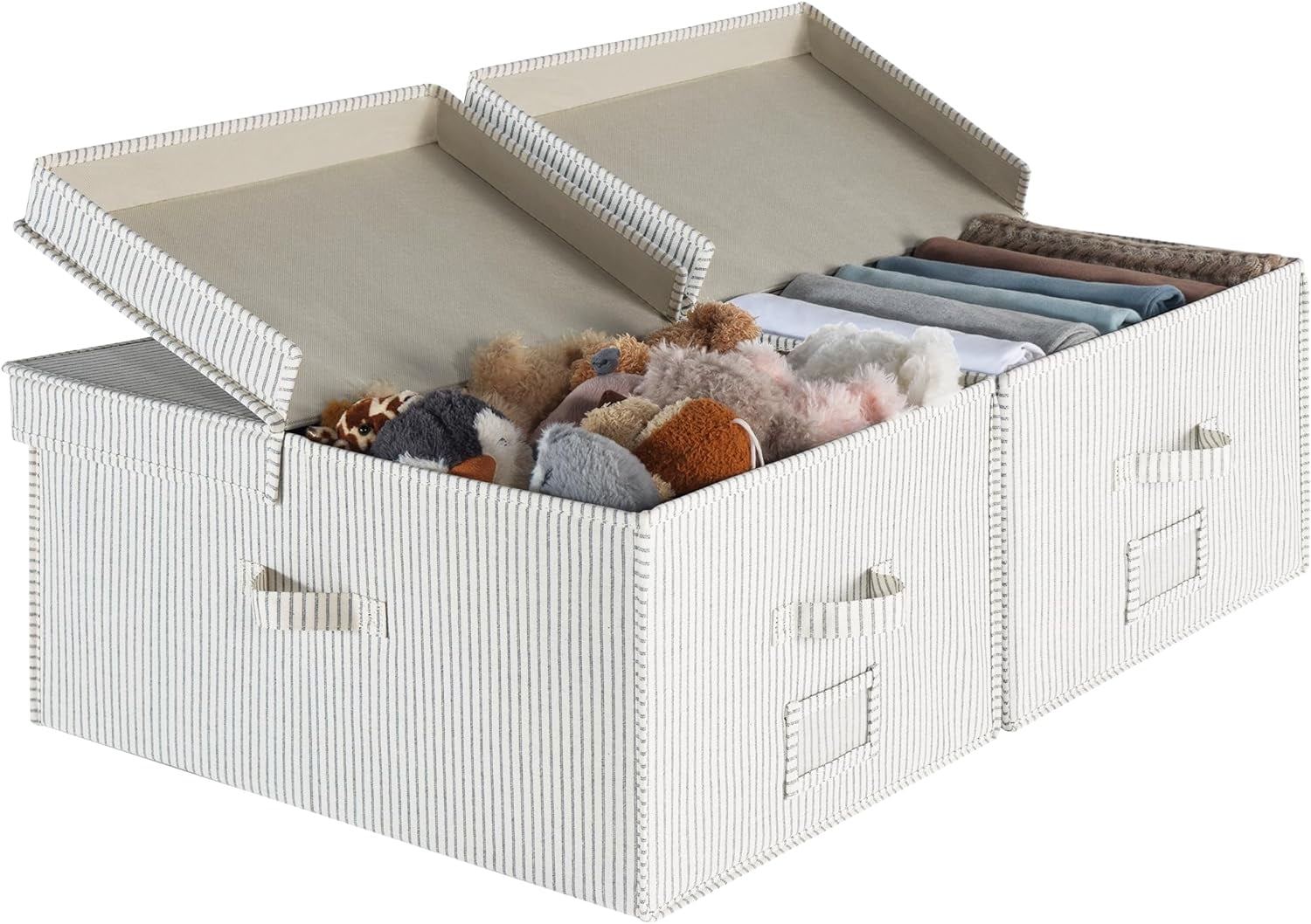 Extra Large Clothes Storage Bins, Fabric Baskets with Divider Board ...