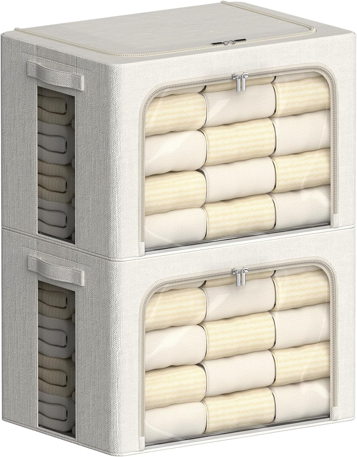 Extra Large Clothes Storage Bins Foldable Metal Frame Storage Box ...