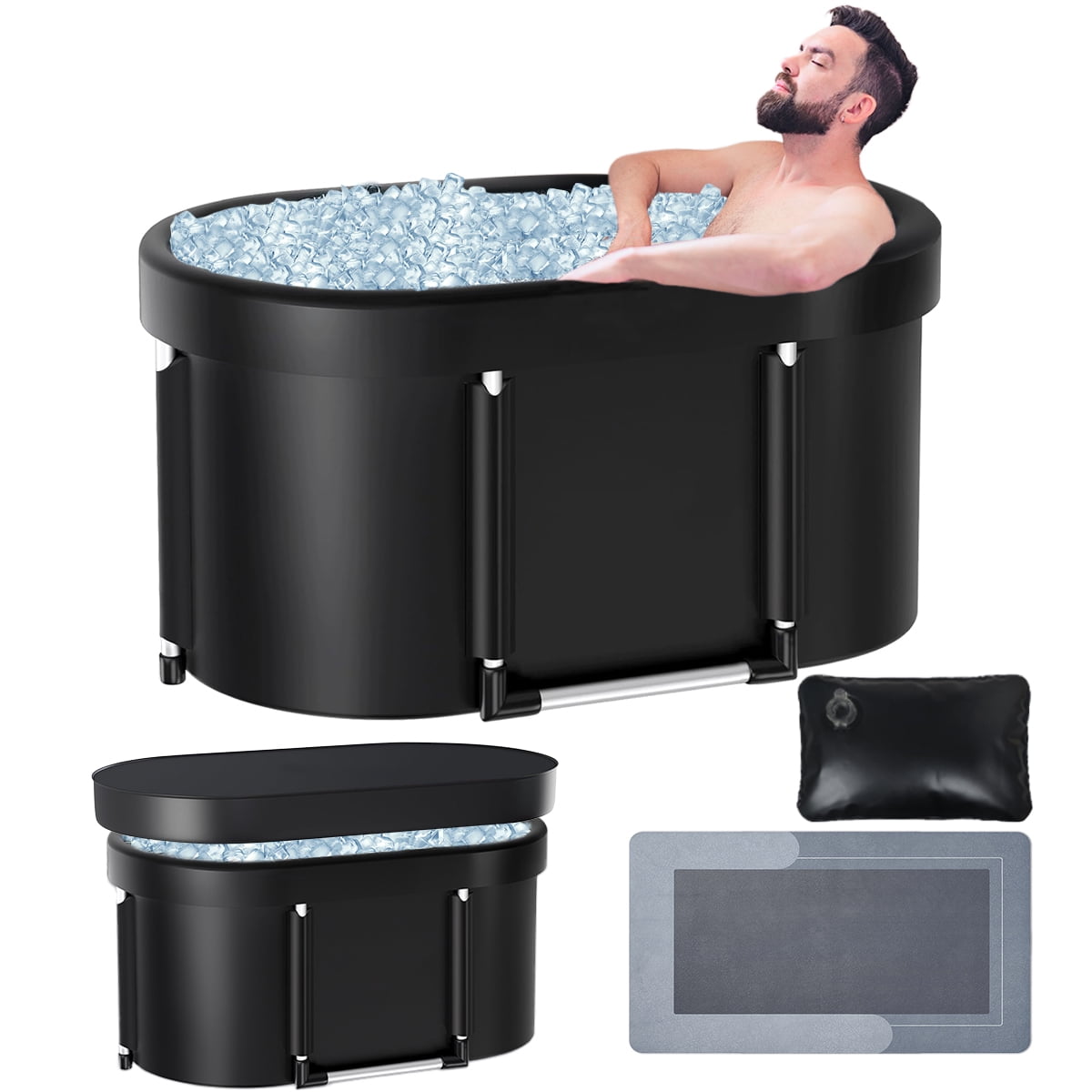Extra Large Cold Plunge Tub with Aluminum Support Poles for Cold Water ...