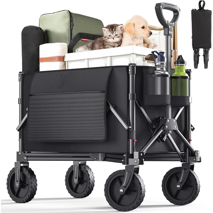 Extra Large Collapsible Garden Cart, Folding Camp Wagon Utility Carts ...