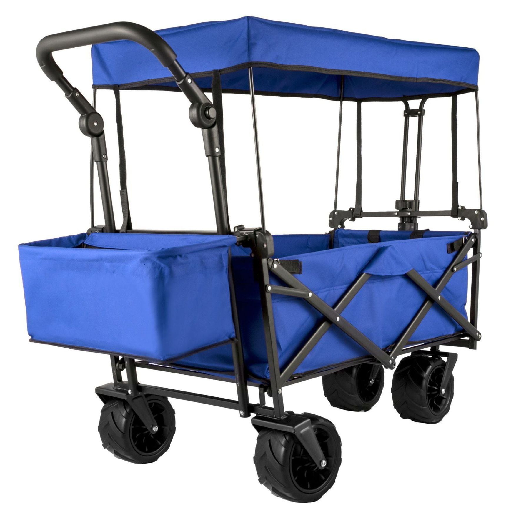 Extra Large Collapsible Garden Cart with Canopy - Folding Wagon for ...
