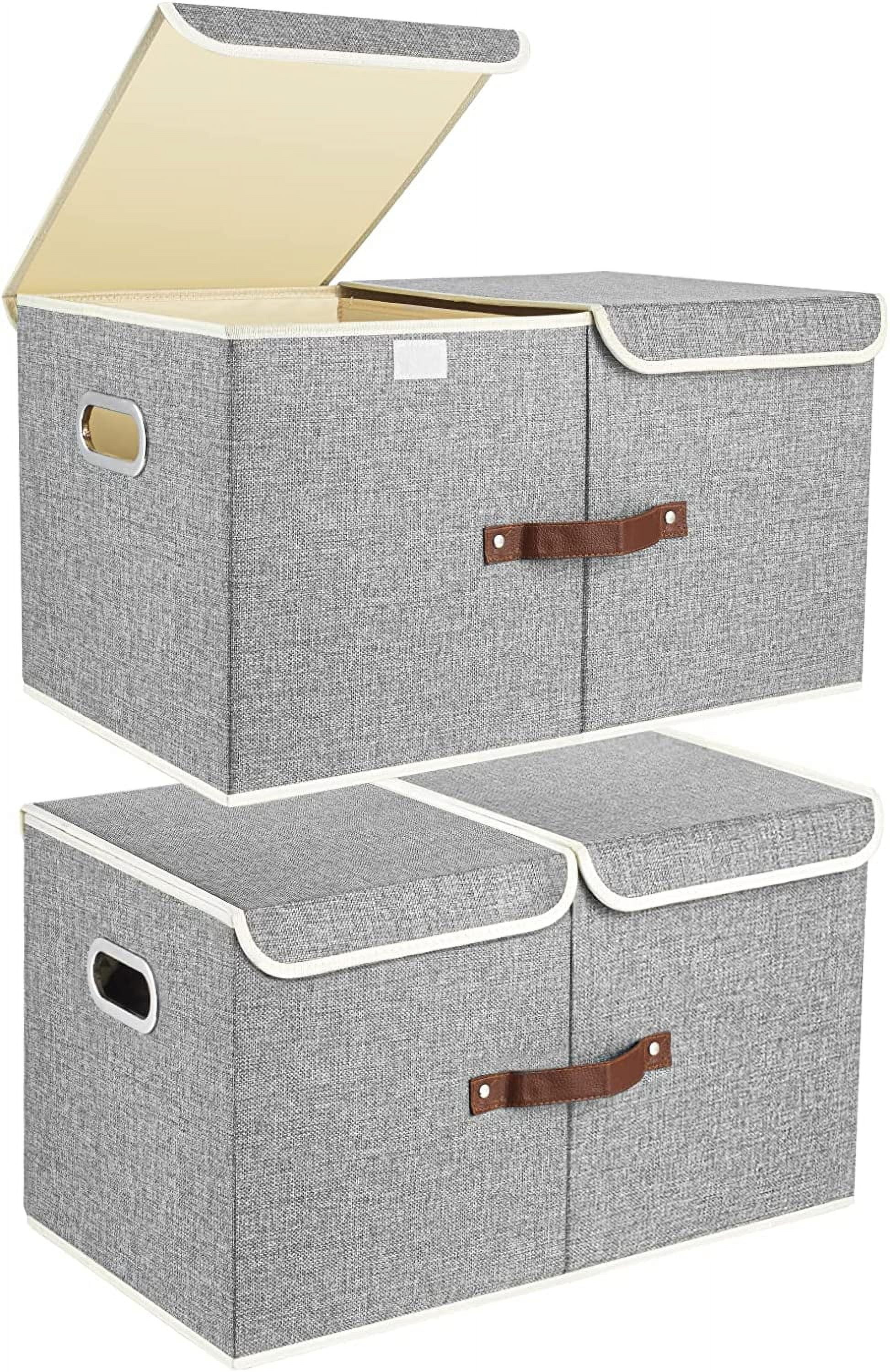 Extra Large Collapsible Storage Bins with Lids and Compartments ...