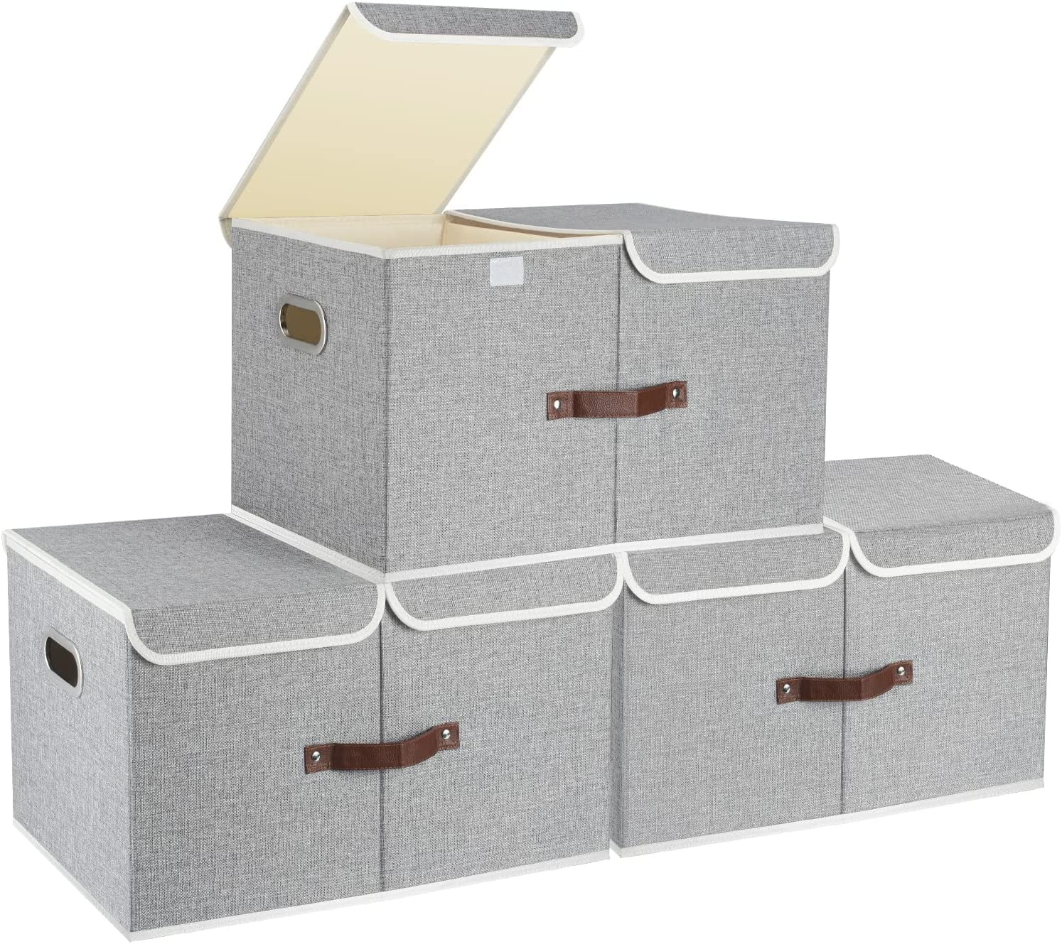 Extra Large Collapsible Storage Bins with Lids and Compartments ...