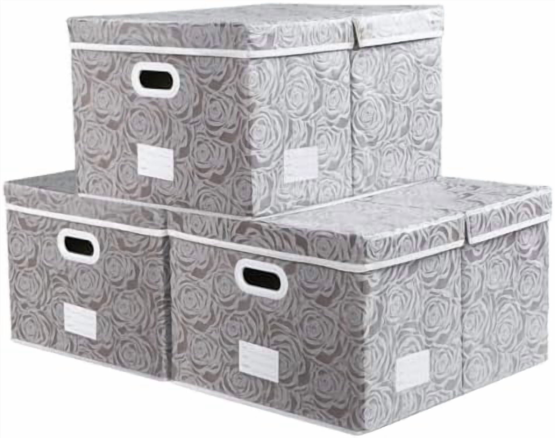 Extra Large Collapsible Storage Boxes with Lids Fabric Decorative ...