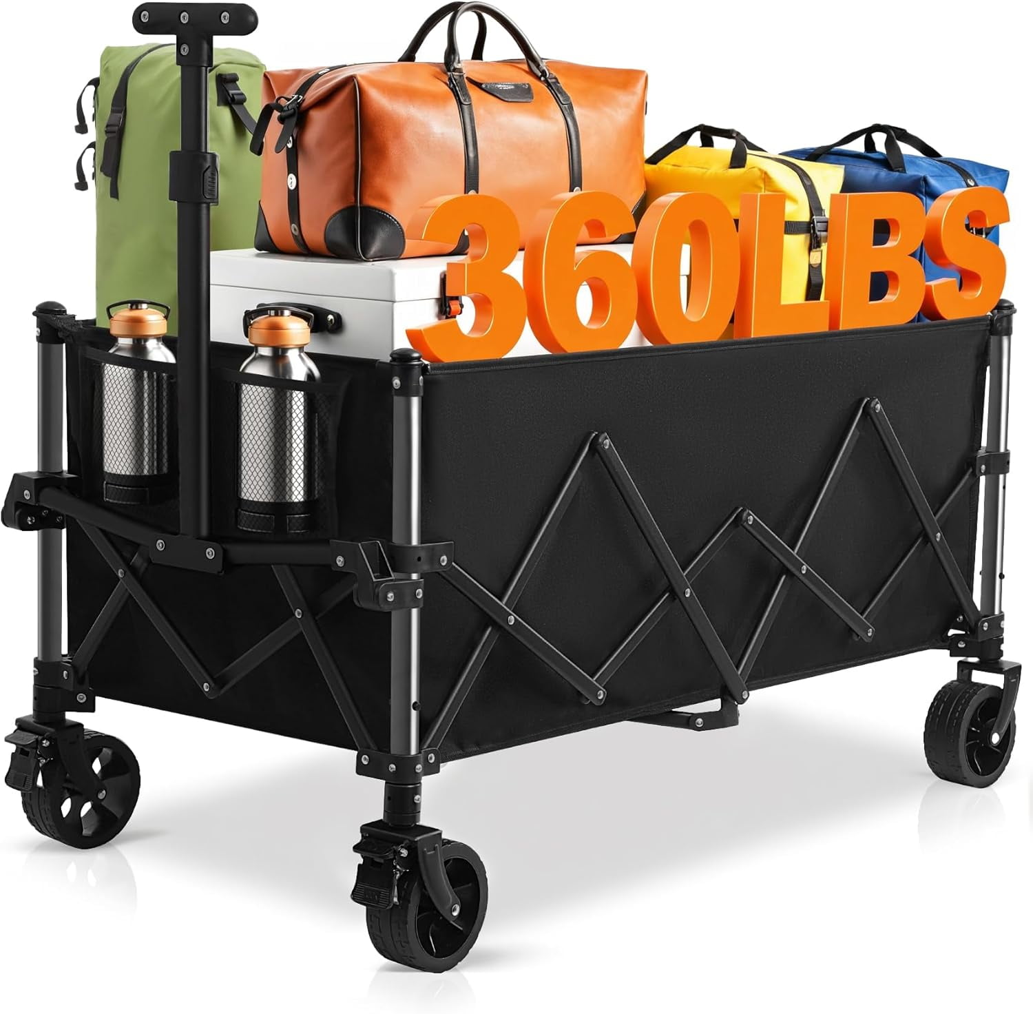 Extra Large Collapsible Wagon Carts Foldable 220L & 360LBS Portable ...