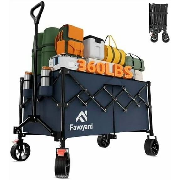 Extra Large Collapsible Wagon Carts Foldable 360LBS Heavy Duty Beach ...
