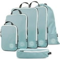 Extra Large Compression Packing Cube 6 Piece Set (Teal and White ...
