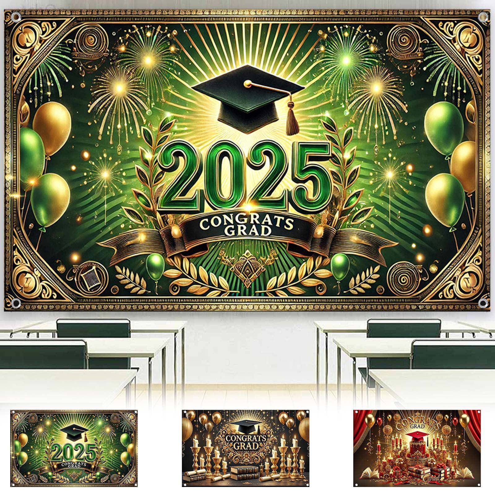 Extra Large Congrats Grad Banner - 71x43 Inch, Congratulations Backdrop ...