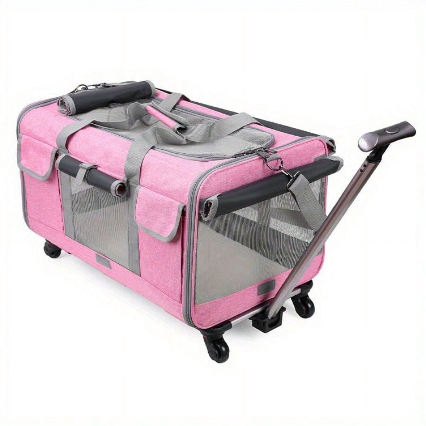Extra Large Convertible Pet Carrier - Foldable Wheeled Trolley & Travel ...