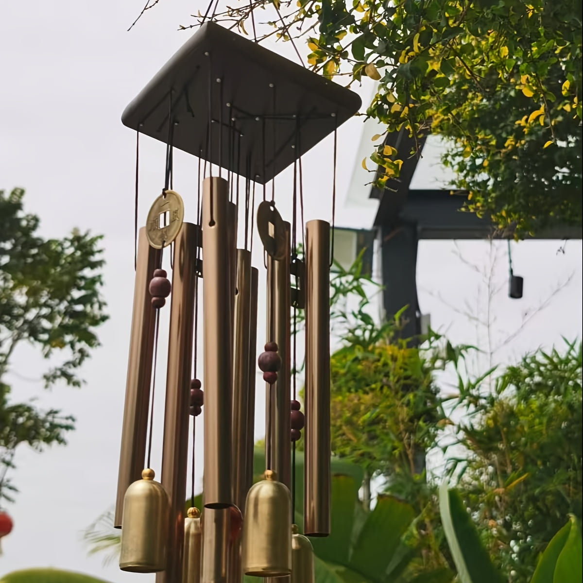 Extra-Large Copper Bell Wind Chimes - Rust-Resistant Aluminum Alloy ...