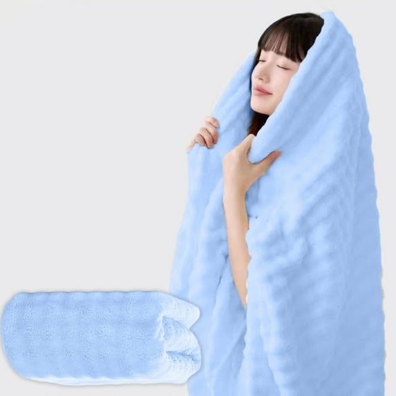 Extra Large Coral Fleece Bath Towel | 55x27 Inches | Super Absorbent ...