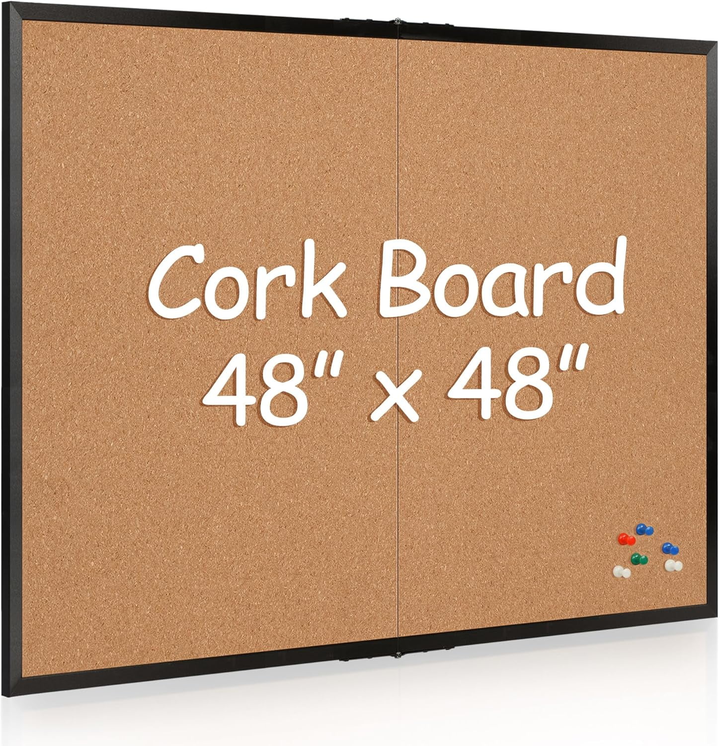 Extra Large Cork Bulletin Board 48" X 48", Foldable Notice Pin Board ...