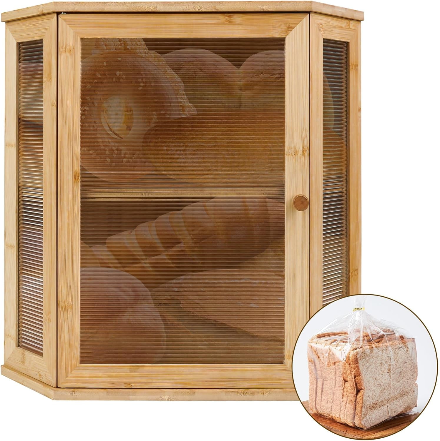 Extra Large Corner Bread Box, 100 Bread bags with ties ＆ Corner Bread ...