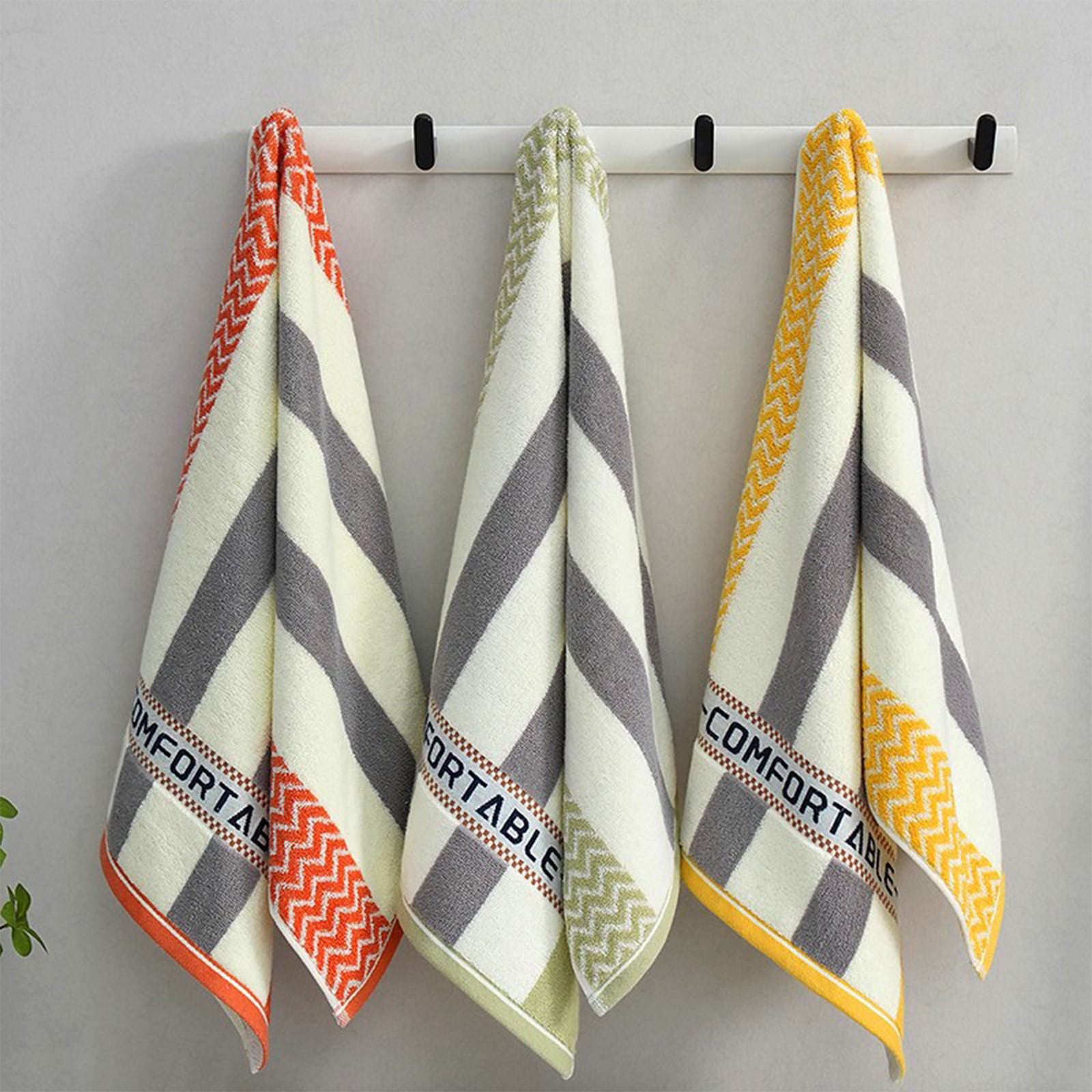 Extra Large Cotton Bath Towel 40x90cm Multi-Color Highly Absorbent ...