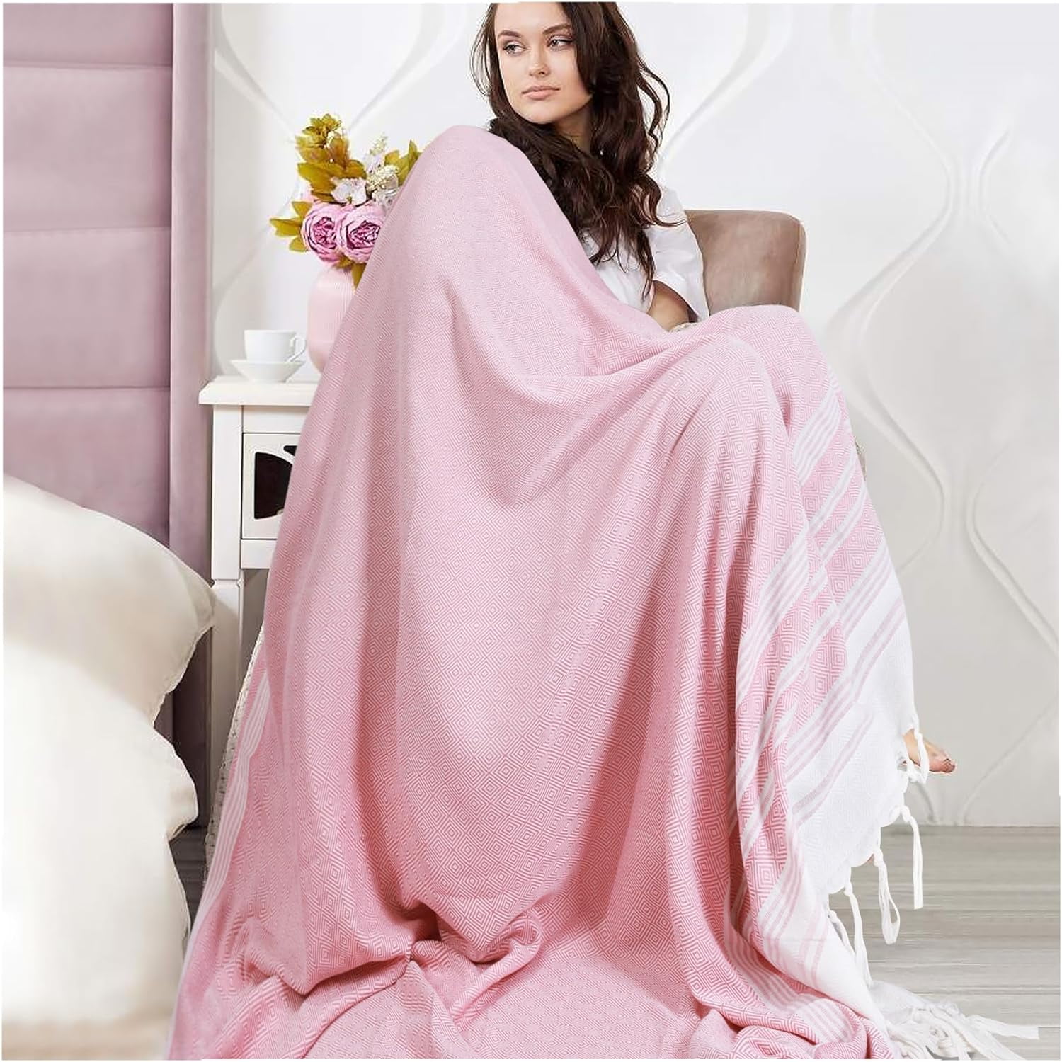 Extra Large Cotton Throw Blanket Queen Full Size Quilt Blanket Thin ...