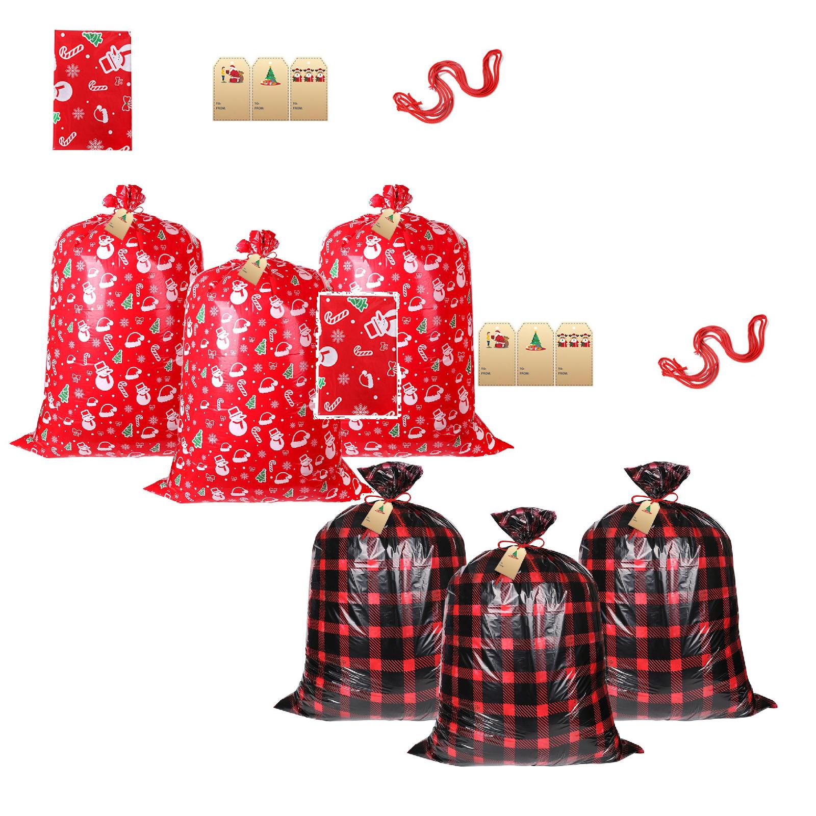 Extra Large Creative Christmas Gift Bags 3PCS,Jumbo Bags with Tag and ...