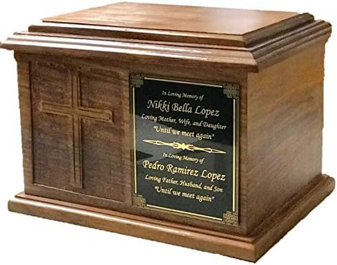 Extra Large Cross Wooden Funeral Cremation Ash Urn, Companion Human ...