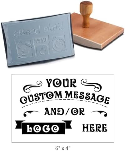 Extra Large Custom Rocker Mount Wood Hand Rubber Stamp with Wooden ...