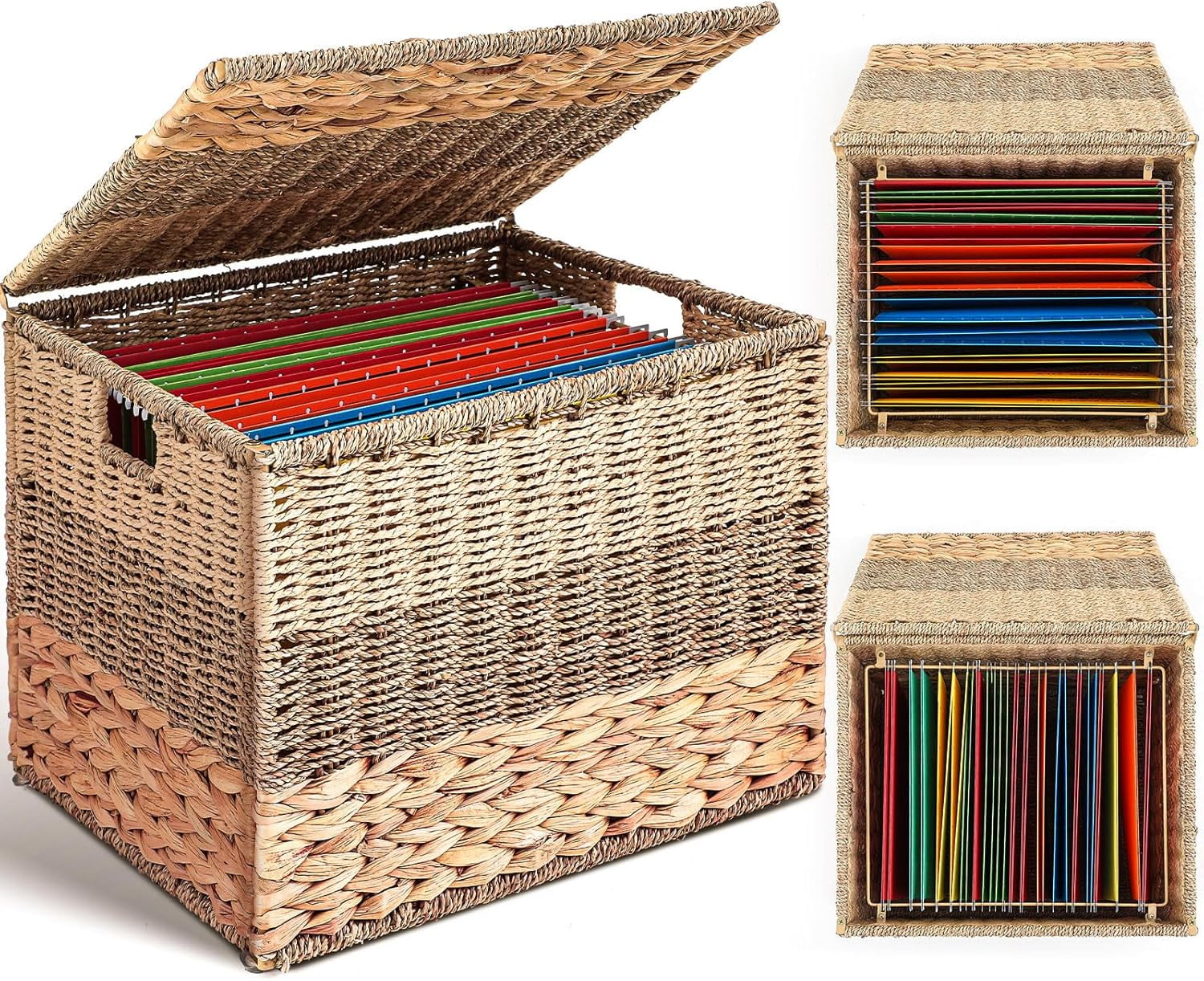 Extra Large Decorative File Box Seagrass Hanging Organizers for Letter ...