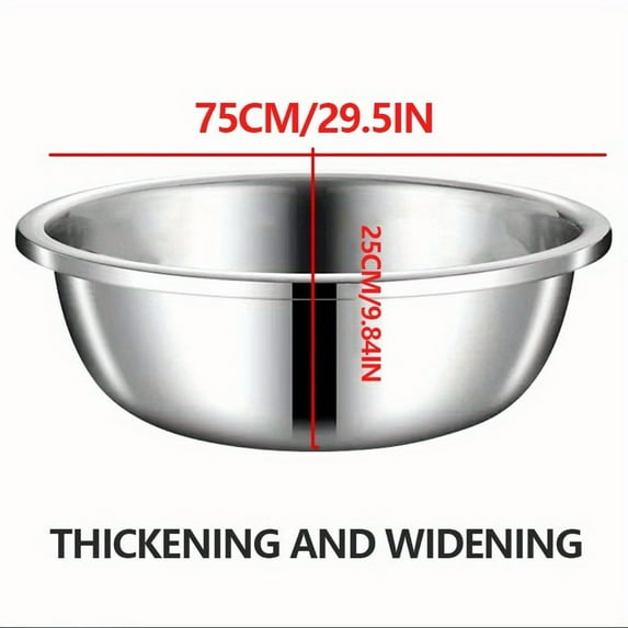 Extra Large Deep-Edge Stainless Steel Mixing Bowls | Mirror Finish ...