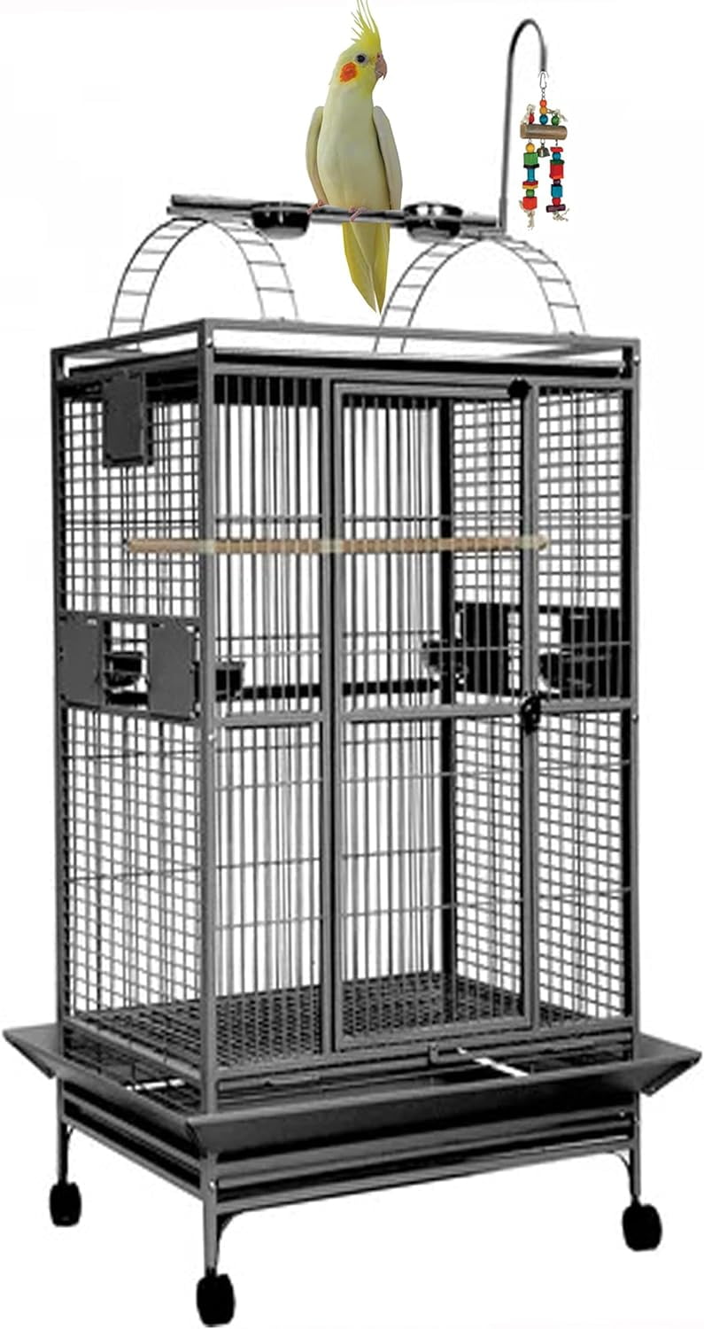 Extra Large Deluxe And Durable Wrought Iron Play Top Double Metal Walk ...