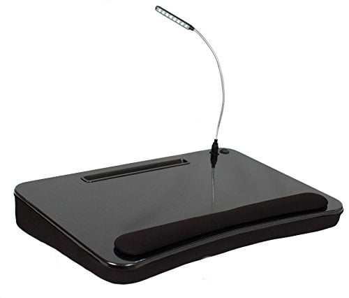 Extra Large Deluxe Lap Desk with Tablet Slot | USB Light | Fits Laptops ...