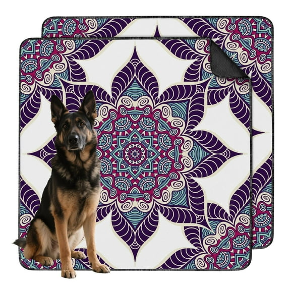 Extra Large Designer Dog Pee Pads, 48" x48" Mandala Print, Washable ...