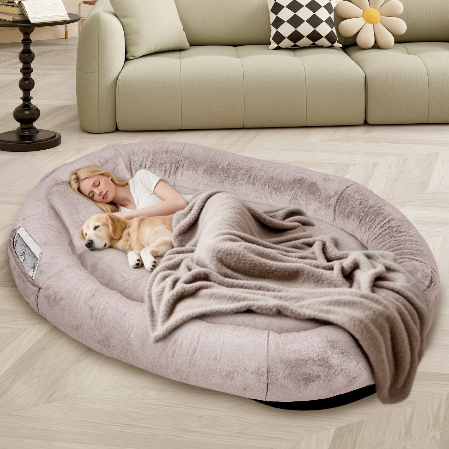 Extra Large Dog Bed for Pets and Adults, 71"x45"x14" Human Size Giant ...