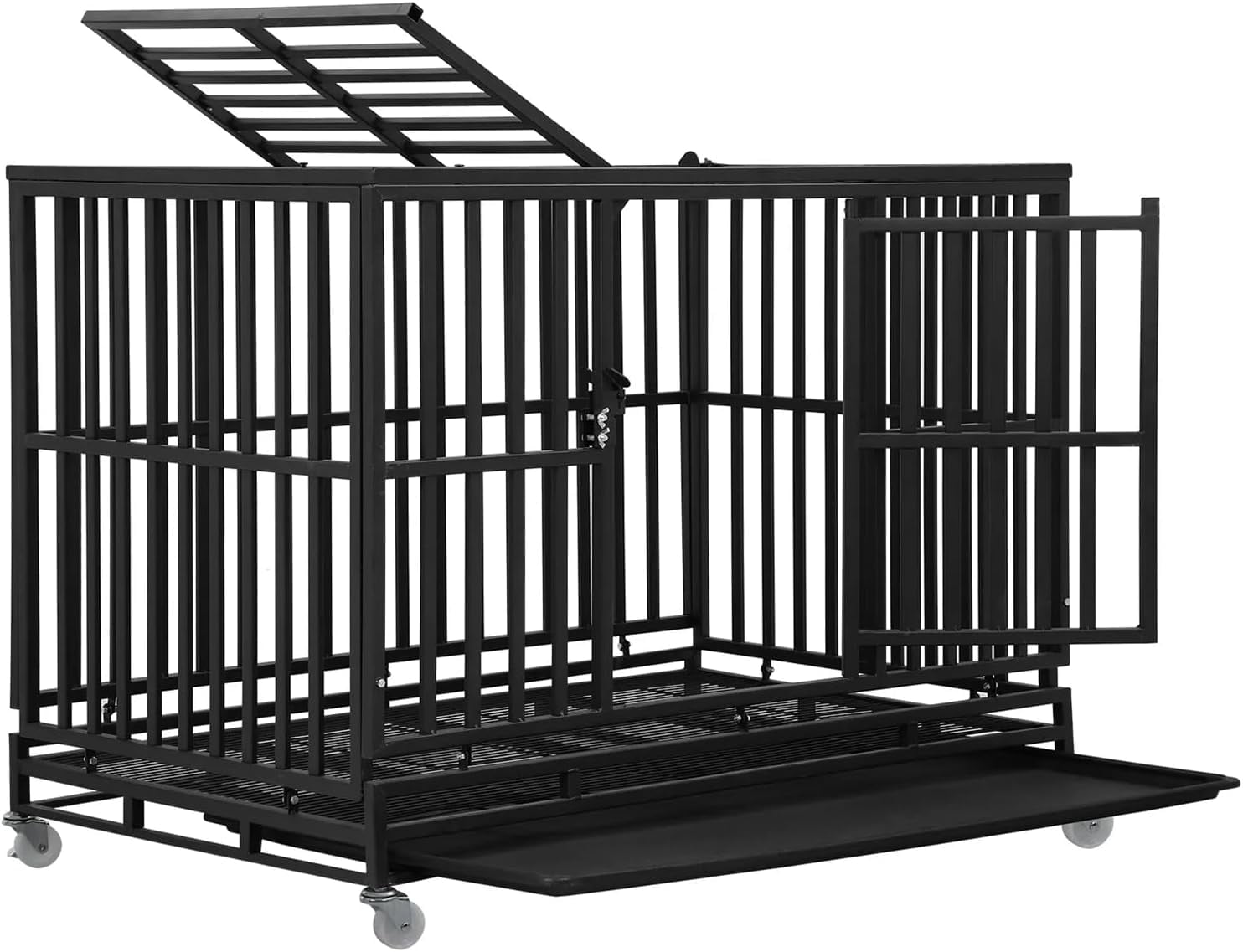 Extra Large Dog Crate for Small Medium Dogs, Double - Door Heavy Duty ...