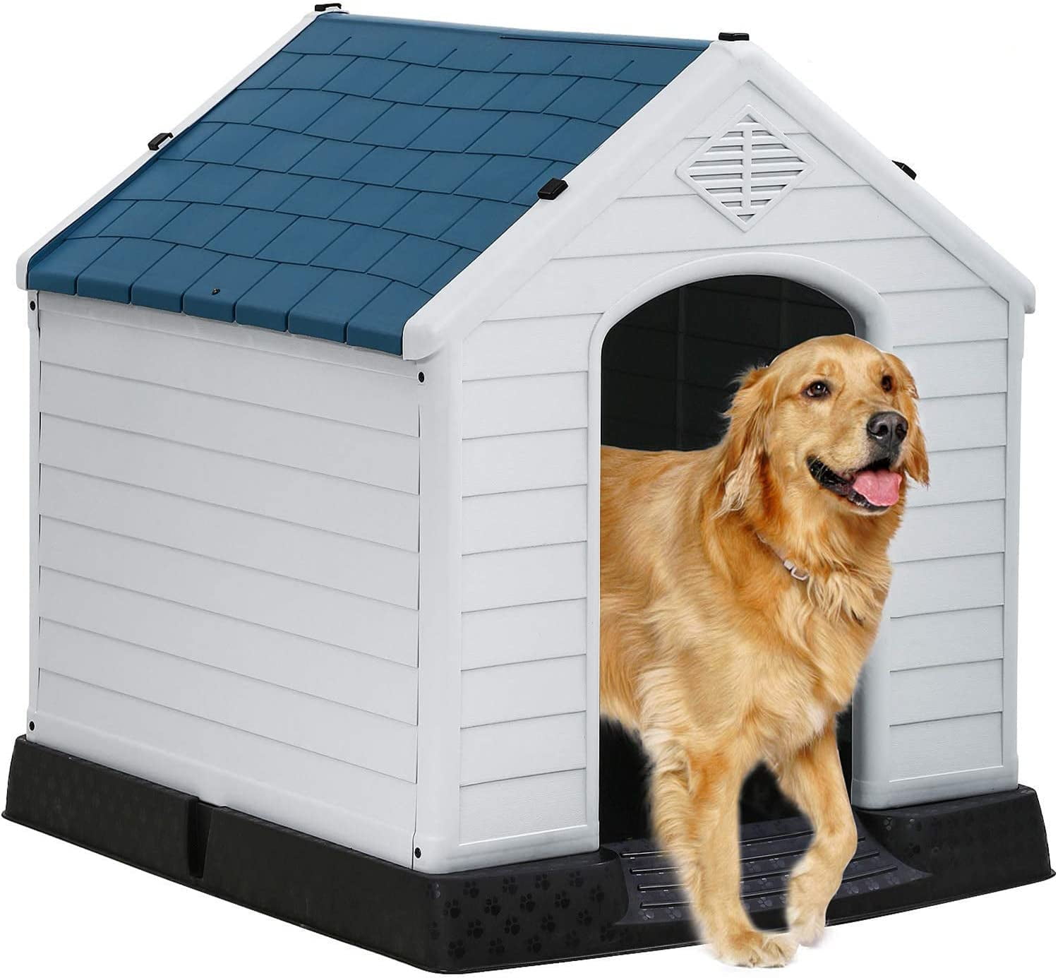 XL Indoor & Outdoor Waterproof Dog House for Large Medium Dogs, Durable ...