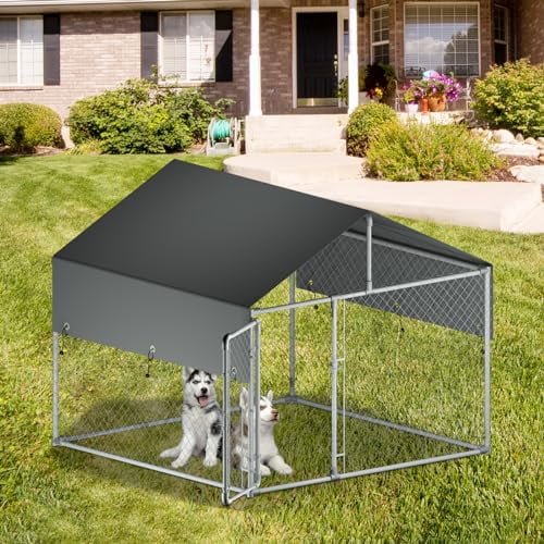 Extra Large Dog Kennel, Outdoor Fenced Dog Run, Walk-in Heavy Duty ...