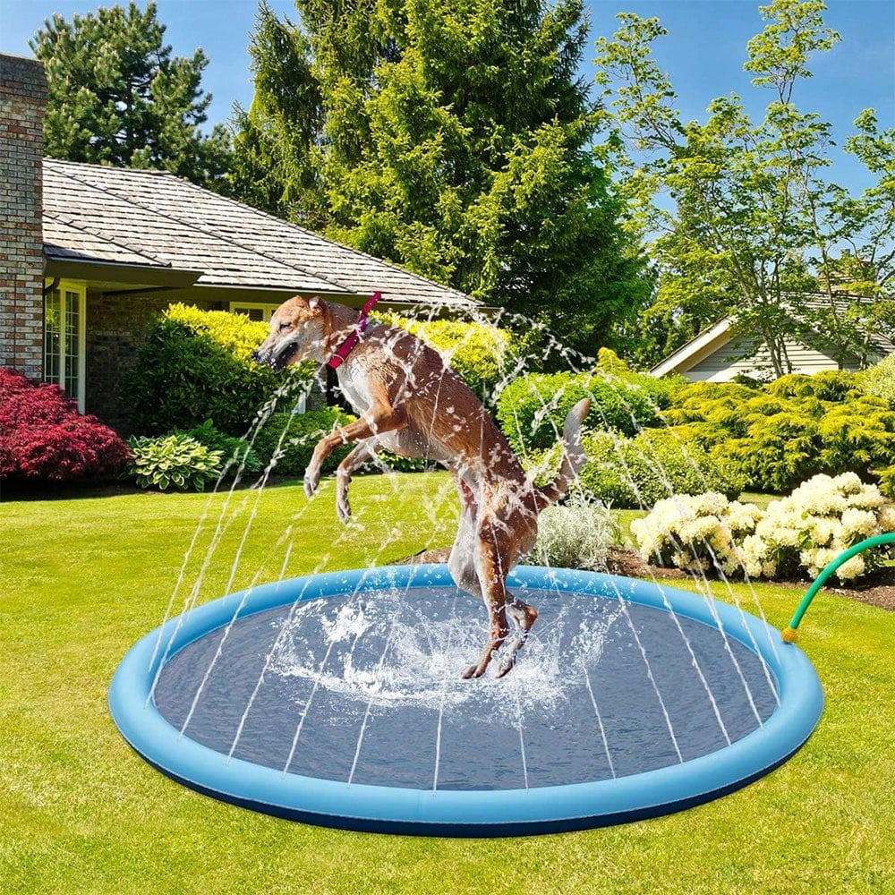 Extra Large Dog Pool Splash Pad - Heavy Duty PVC Pet Swimming Pool For ...