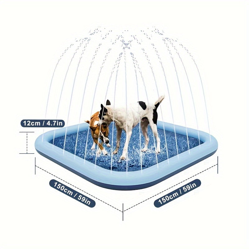[Extra Large Dog Splash Pad] Extra Large Foldable Non-Slip Rubber Dog ...